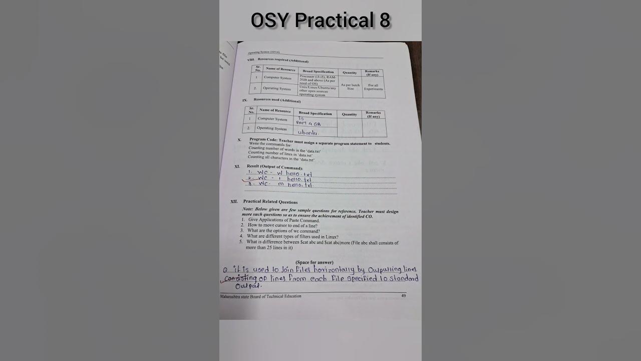 Operating System Practical 8 #shorts - YouTube
