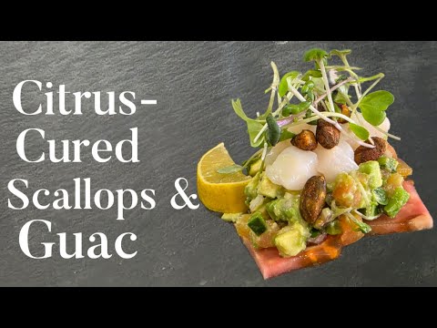 The Ultimate Fresh Bite: Cured Scallops on Guac - YouTube