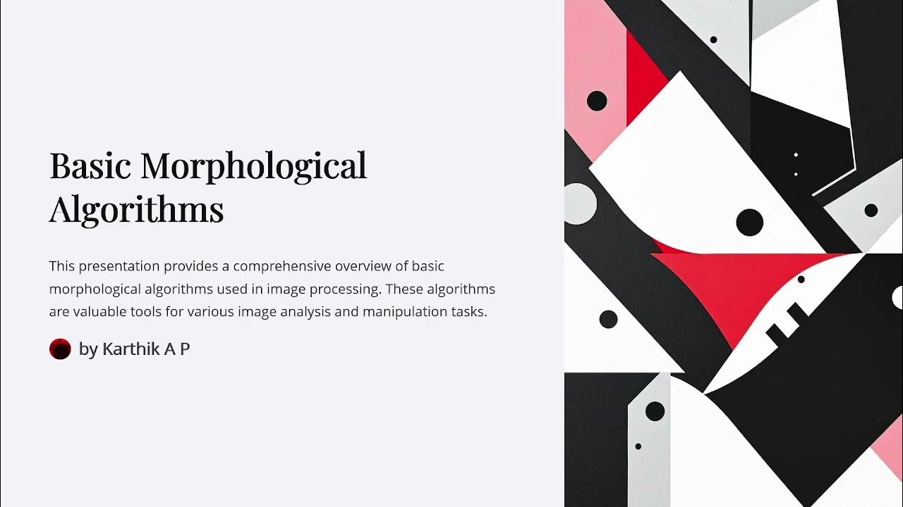 Basic morphological algorithm Computer Vision - YouTube