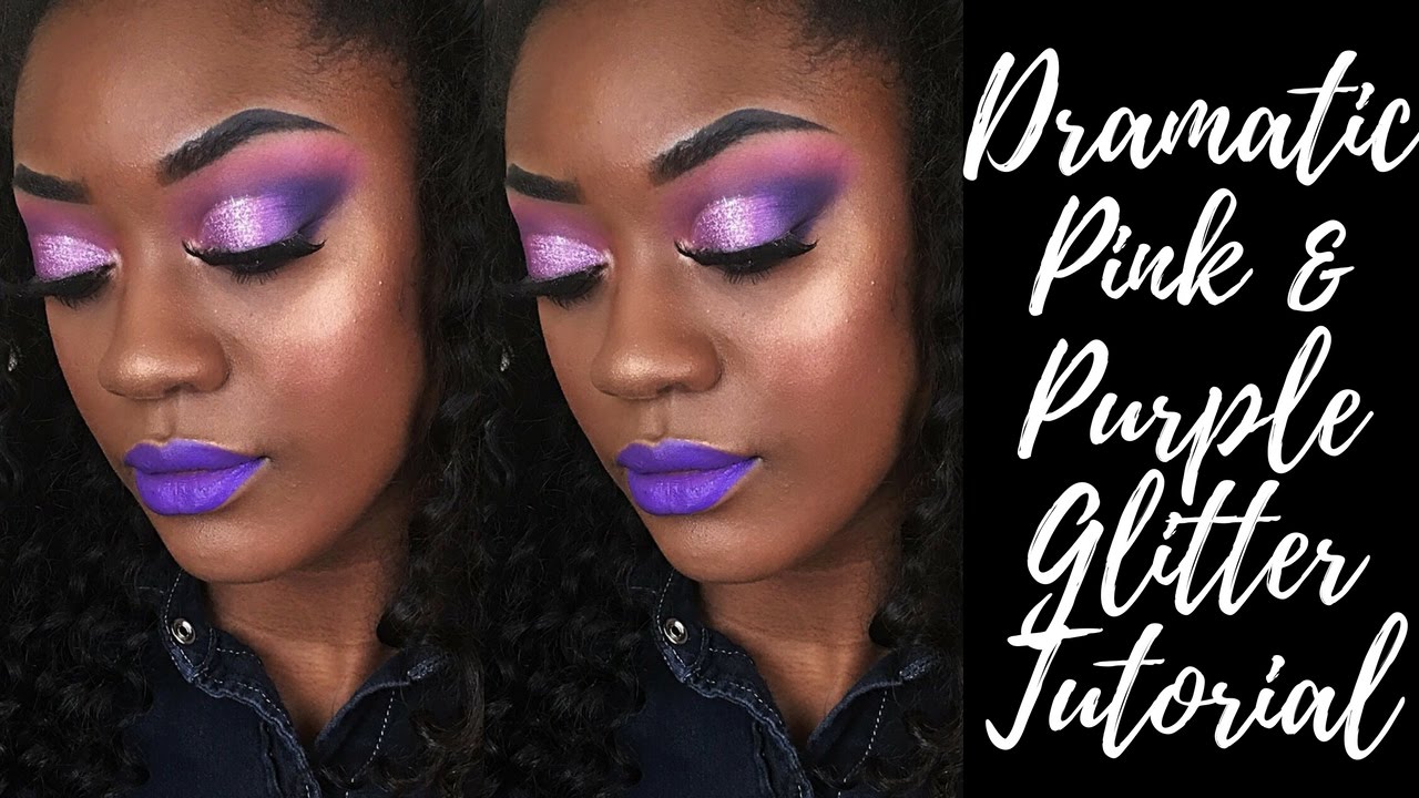 DRAMATIC Pink & Purple Glitter Makeup Tutorial - YouTube