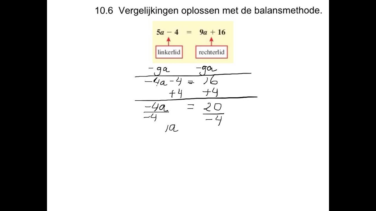 Vergelijkingen oplossen met de balansmethode - YouTube