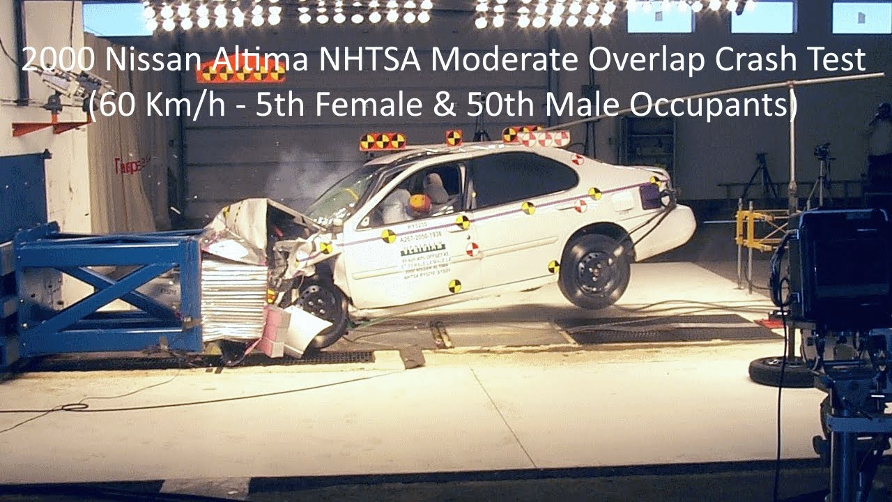 2000-2001 Nissan Altima NHTSA Moderate Overlap Crash Test (60 Km/h ...