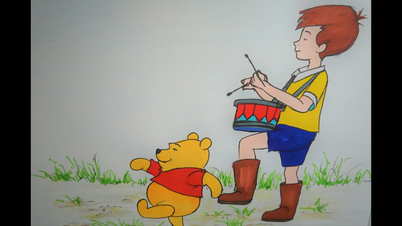 How to Draw and Color Winnie the Pooh and Christopher Robin. They are ...
