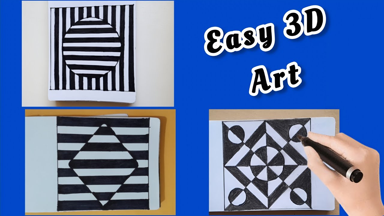 Creative and Easy 3D drawings tutorial for beginners Step-by-Step | 3D ...