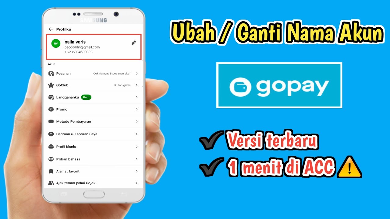 Cara ubah nama akun GOPAY terbaru ( cara ganti nama di akun gopay 2023 ...