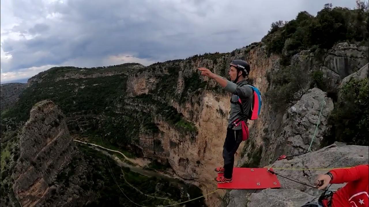 Free falling off a cliff for the first time - YouTube