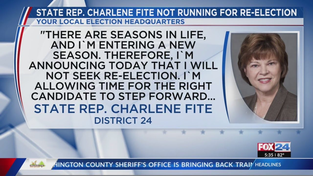 Arkansas Rep. Charlene Fite not running for re-election - YouTube
