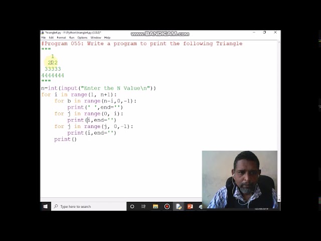 Write a program to print the following Triangle