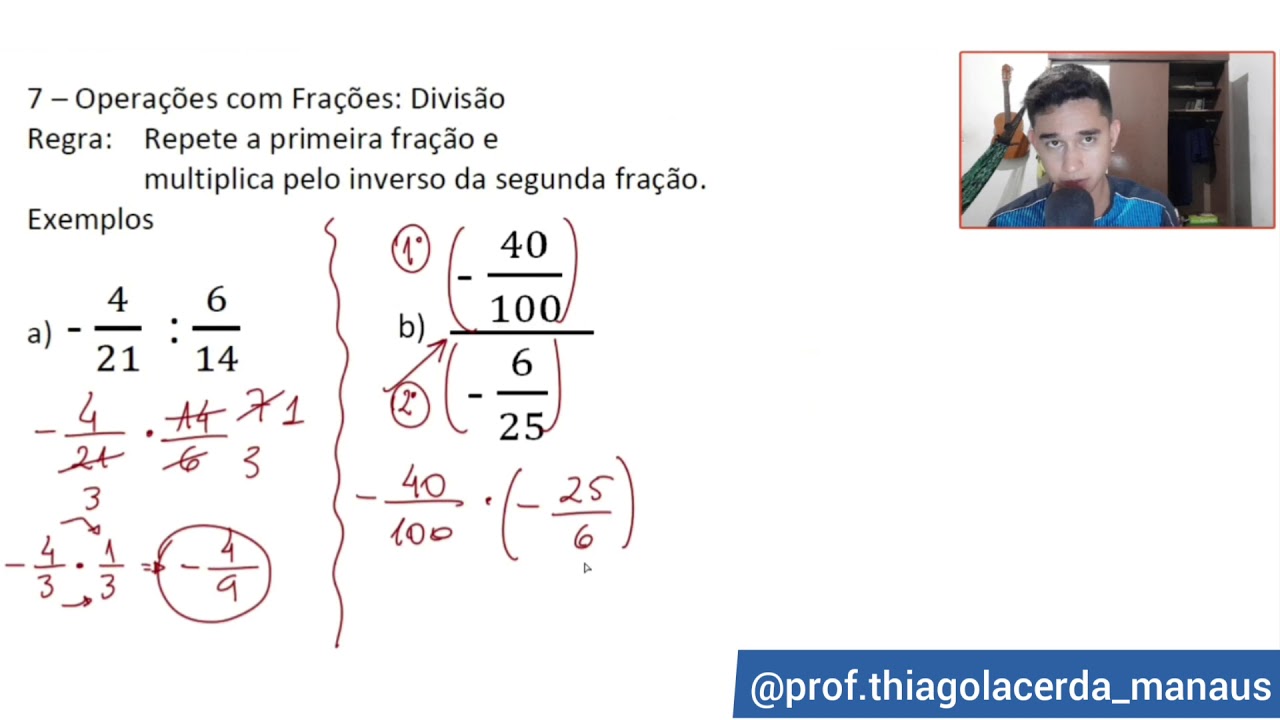 Operação com Frações: Divisão - Revisão 8 - YouTube