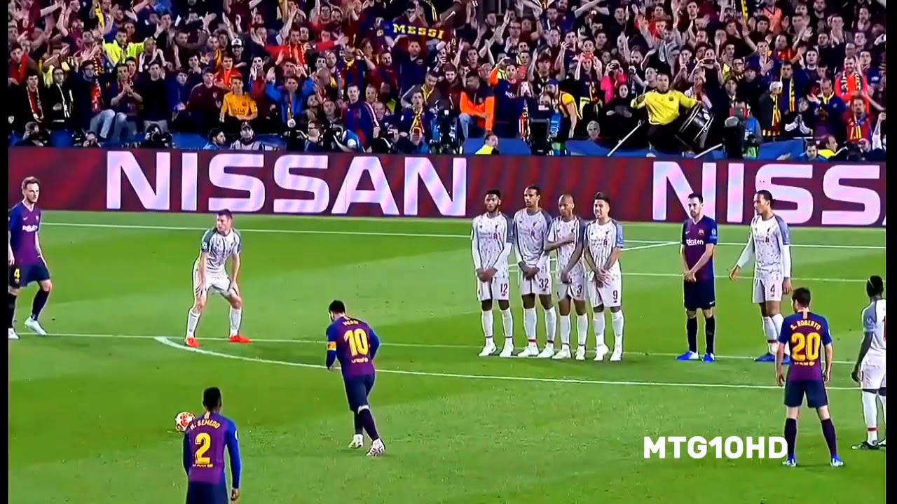 Messi free kick against Liverpool in best commentary ever - YouTube