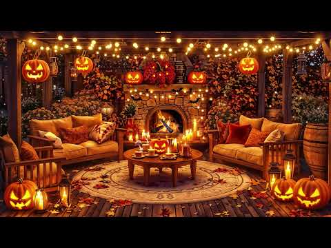 Halloween Café Jazz 🎃 Cozy Autumn Night at the Coffee Shop | Smooth Jazz Music for Relax & Study