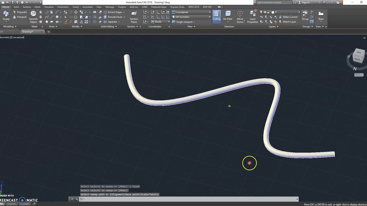 Bagaimana cara nak buat Revolve, Sweep dan SPL AutoCAD - YouTube