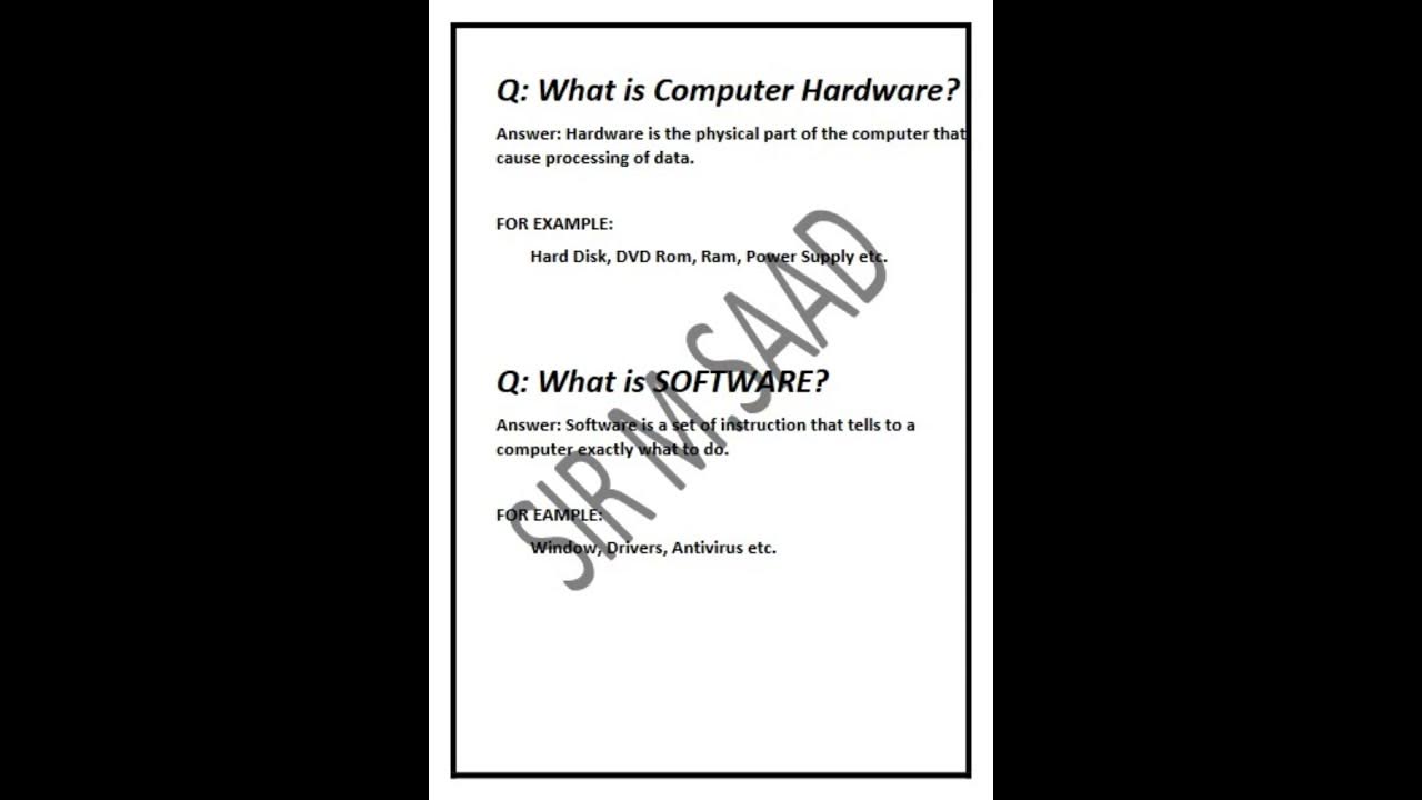 Computer definition question solve - YouTube