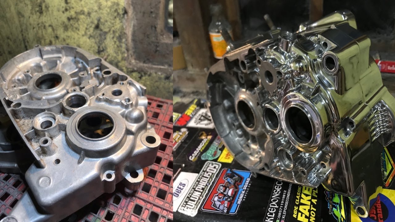 how to polish aluminum, yamaha 2 stroke engine - YouTube