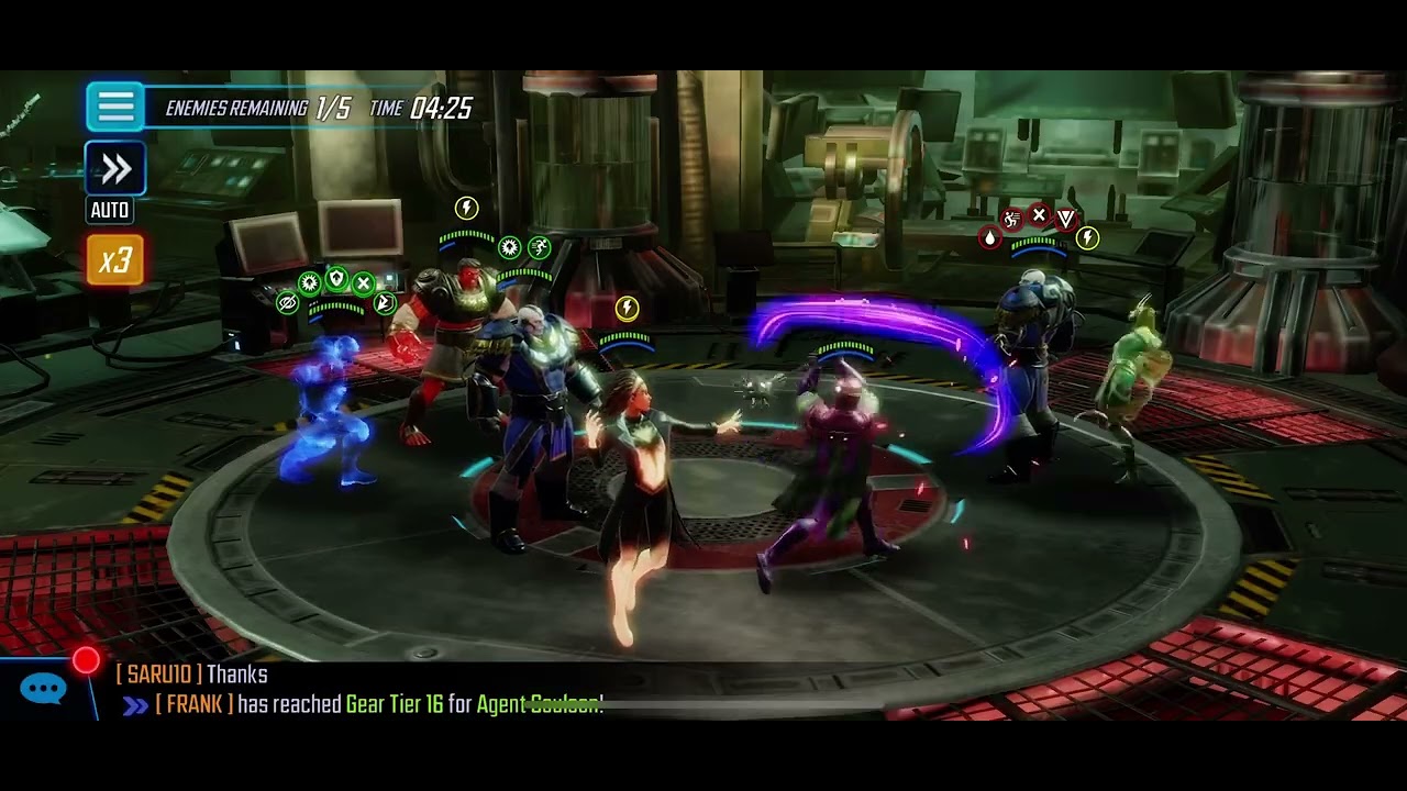 Marvel Striker Force Skrull Arena Battle - YouTube