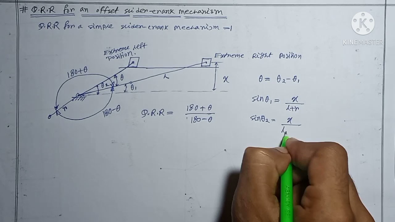 HOW TO FIND QUICK RETURN RATIO OF AN OFFSET SLIDER-CRANK MECHANISM # ...