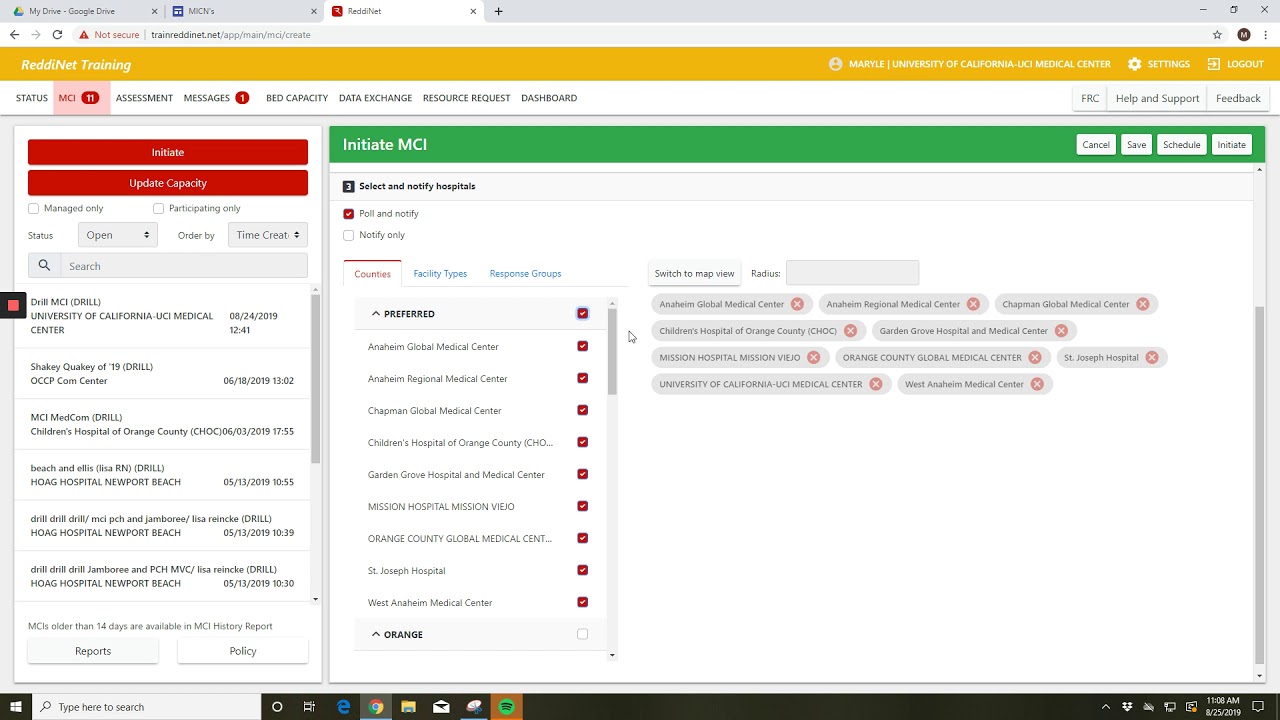 Inititating a MCI in Reddinet - YouTube