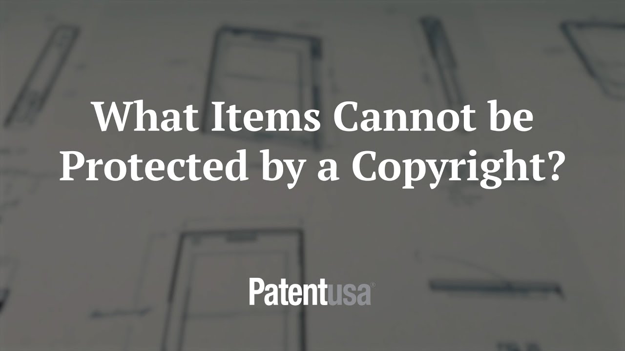 What Items Cannot be Protected by a Copyright? - YouTube