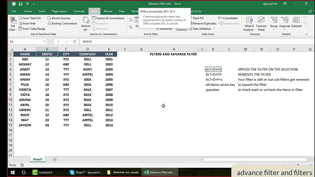 Basic to Adv Excel - Lecure20- What is Advance Filter Part1 - Chapter10 ...