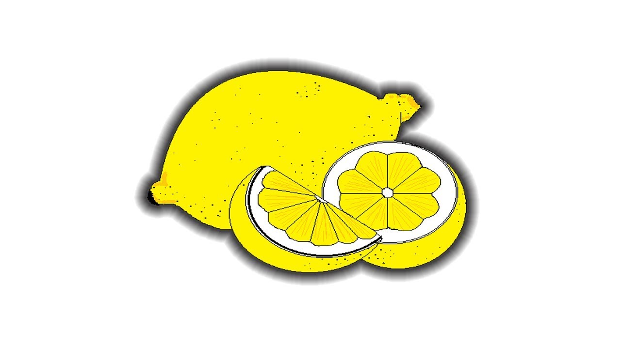 Draw Lemon step by step in M.S Paint. - YouTube