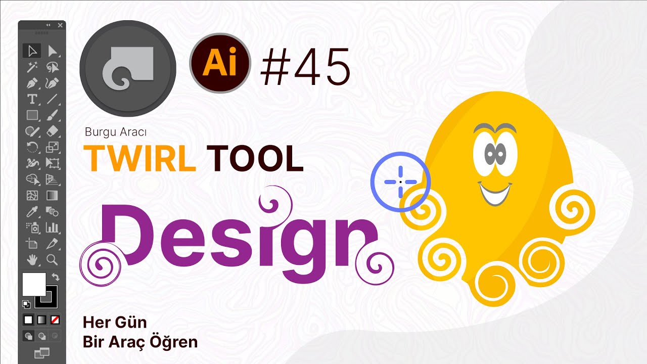 Adobe Illustrator "Twirl Tool" Nasıl Kullanılır? Araçlar Paneli #45 ...