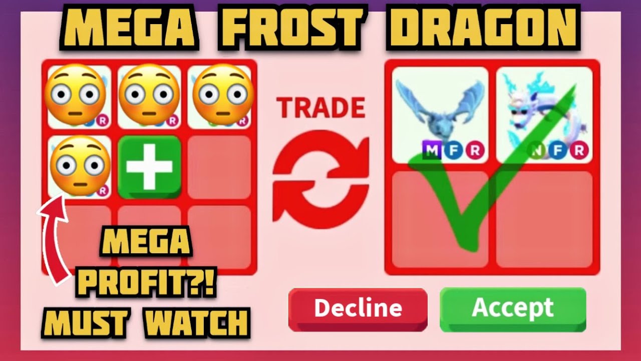 BIG WIN?! - GETTING MEGA FROST DRAGON - Adopt Me Best trades - YouTube