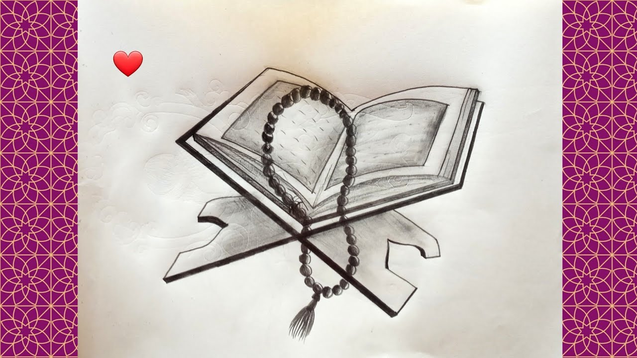 How to draw quran. step by step drawing. easy drawing for beginners ...