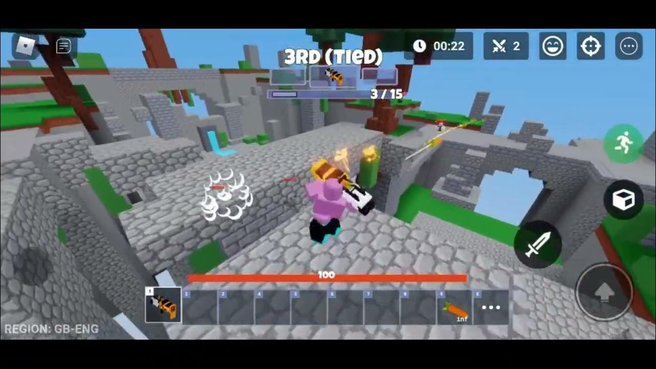 Switching To Carrot Cannon In Roblox Bedwars Youtube