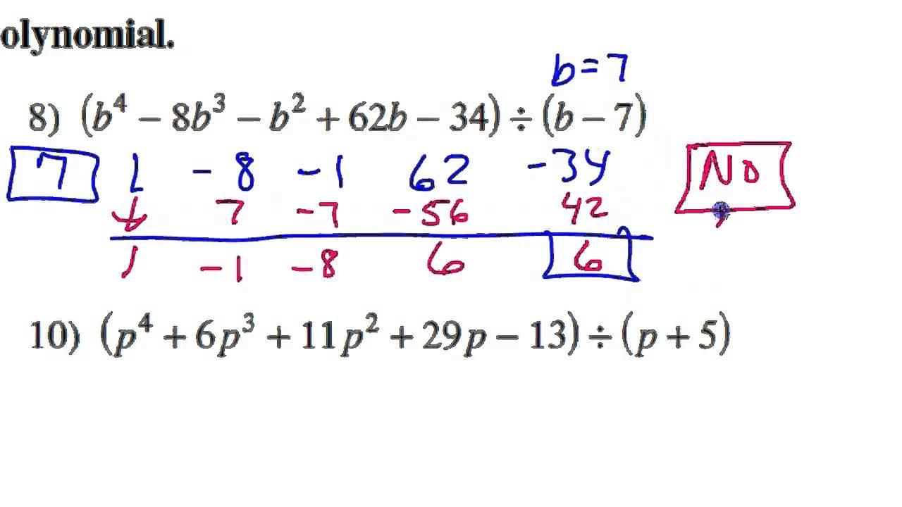 Day 4 CW [L2] #1 to #14 Evaluating Functions Using the Remainder ...