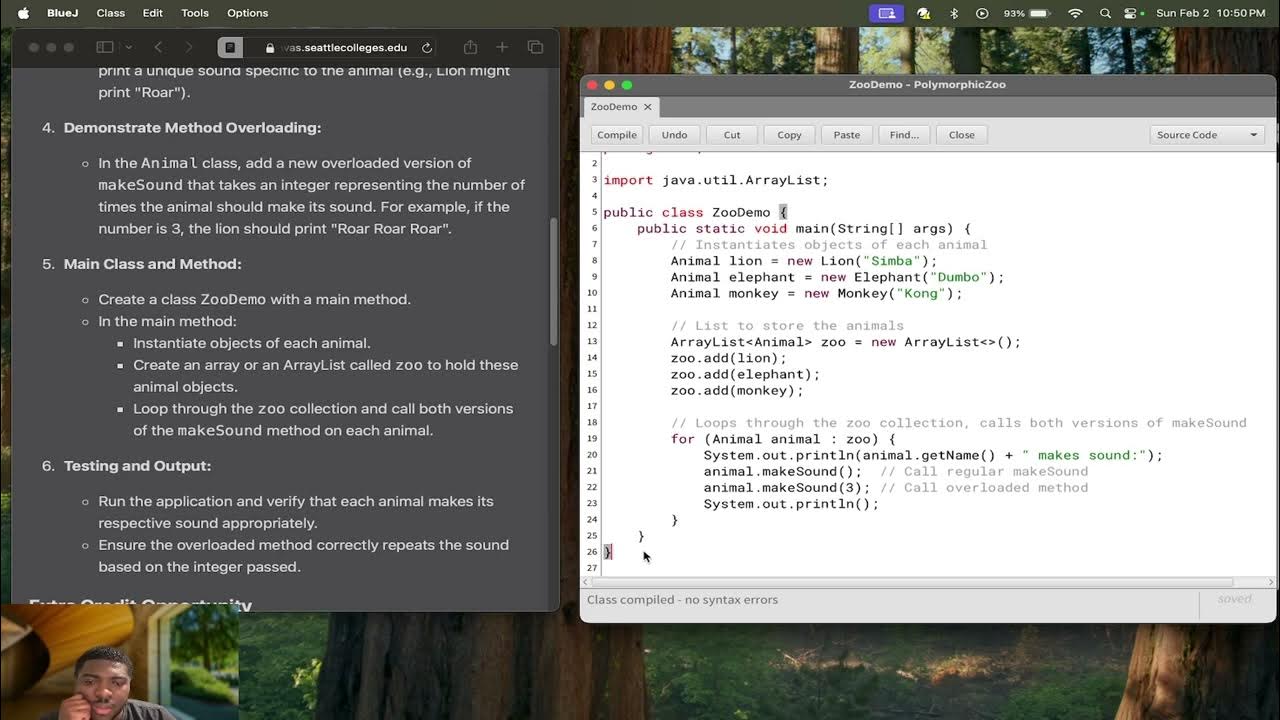 Polymorphic Zoo using JAVA (Walkthrough) - YouTube