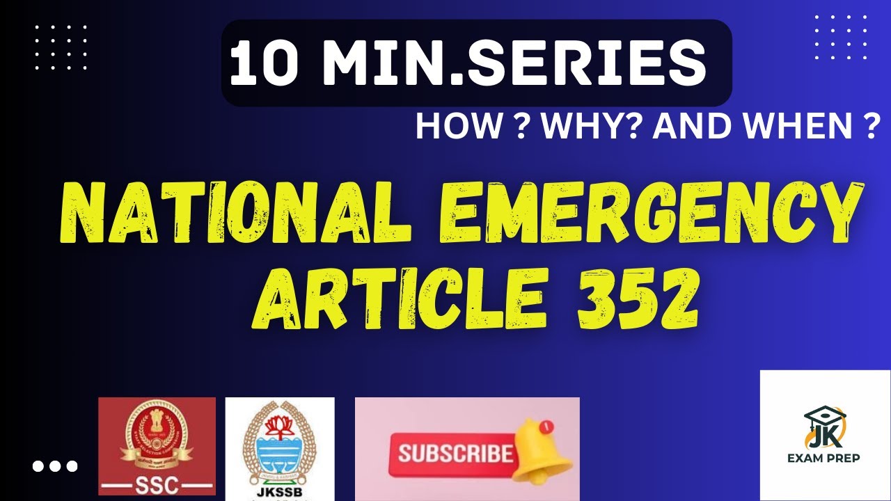 NATIONAL EMERGENCY (ARTICLE 352)||EXPLAINED || POLITY || SSC CGL ...