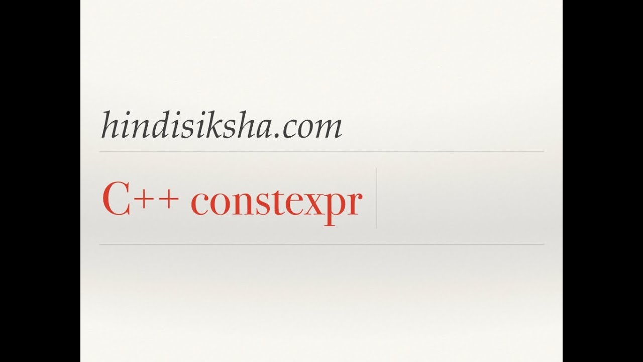 Advanced C Constexpr Concepts Youtube