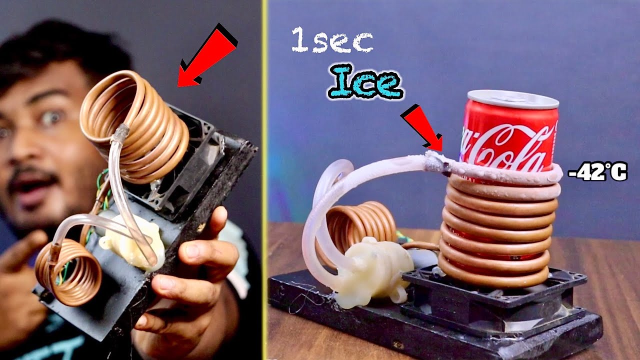-42°C In just 1 sec | How To Make Mini Copper pipe Freezer ...