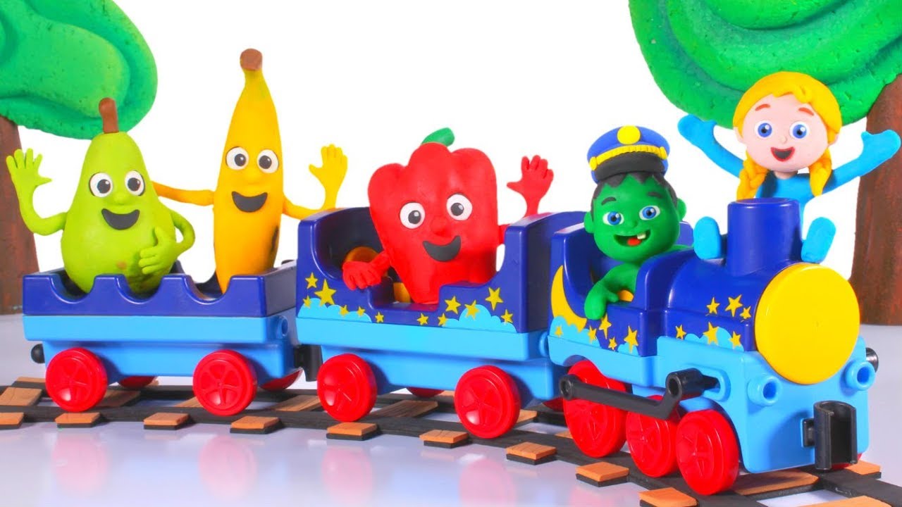 KIDS DRIVING A MAGIC TRAIN PLAY DOH CARTOONS FOR KIDS - YouTube