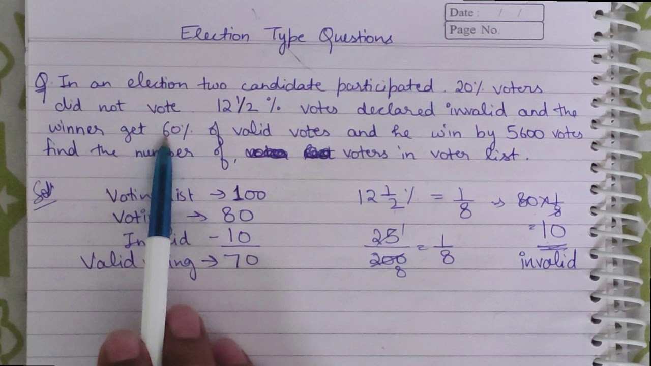 Study Smart -MOST IMPORTANT percentage & election type question part 2 ...