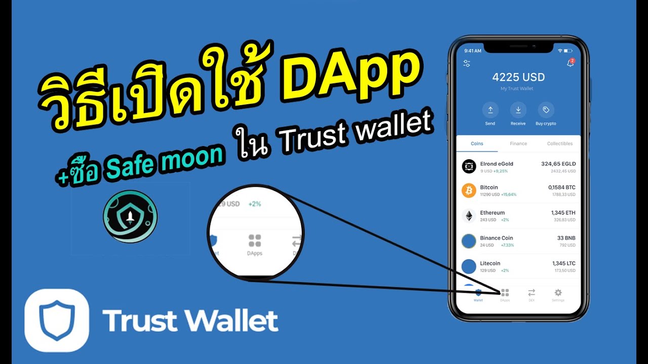 วิธีเปิดใช้ DApp Browser+ซื้อsafe moon | How to use the DApp browser on iOS | Trust Wallet - YouTube