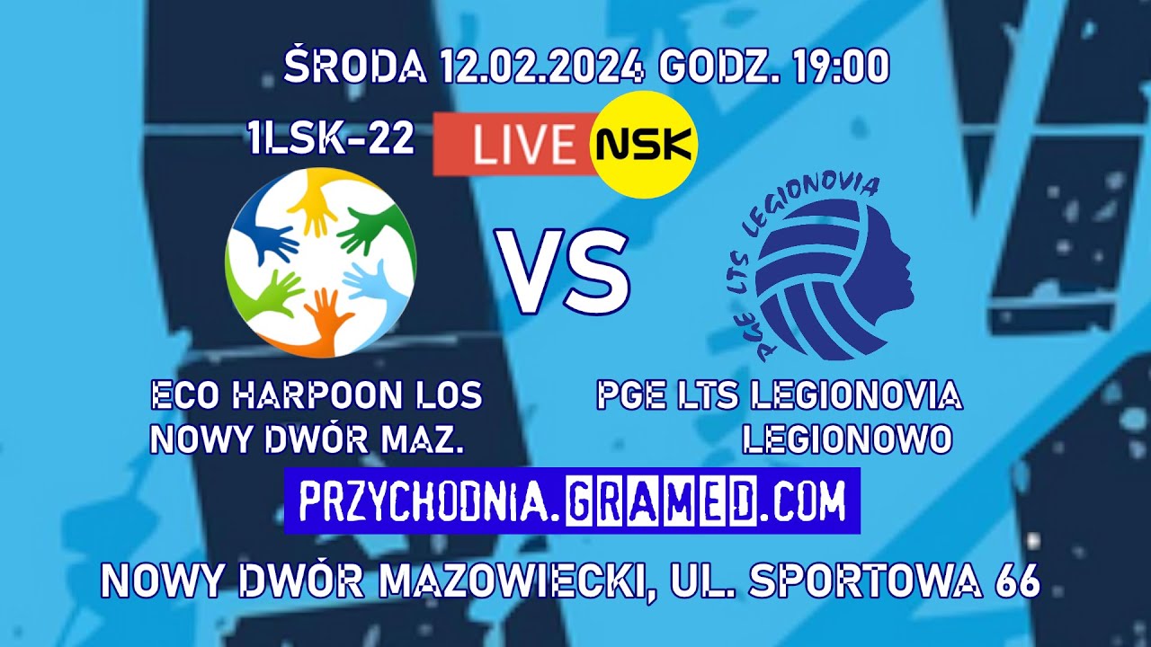 tv.nsk.pl [LIVE] ECO HARPOON LOS Nowy Dwór Maz. - PGE LTS Legionovia Legionowo 2025-02-12 19:00 ...