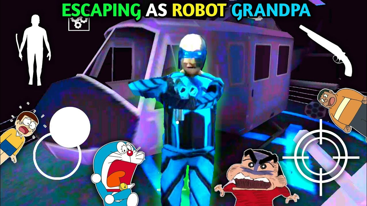 Robot Grandpa Banke Kiya Helicopter Escape | Escaping As Robot Grandpa ...