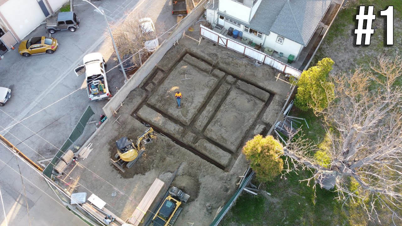 The Start of a Foundation: Batter Boards, String Lines & Footings #1 ...