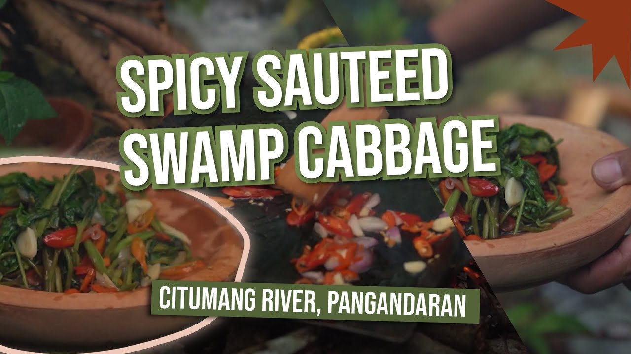 COOKING IN NATURE : SPICY SWAMP CABBAGE #EXPLOREINDONESIA - YouTube