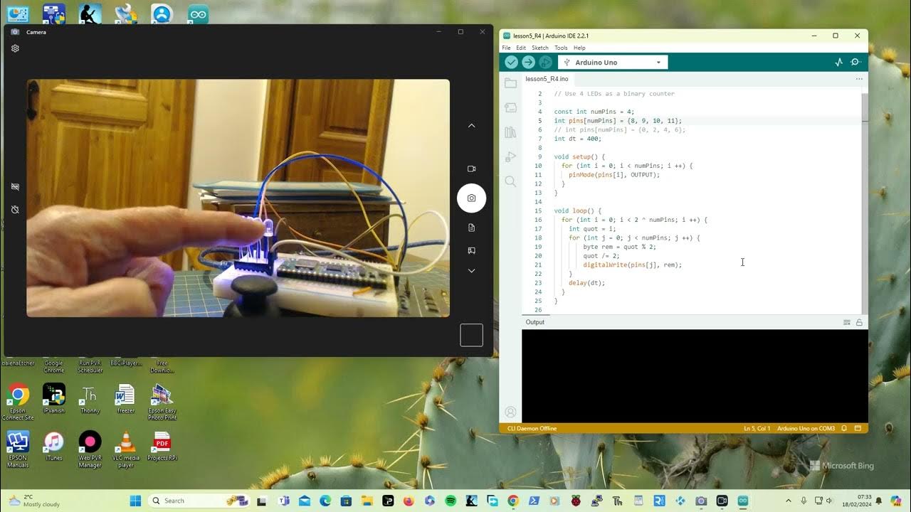 My Video For Paul Mcwhorters Arduino Uno R4 Wifi Lesson 5 Maybe Create An Led Binary