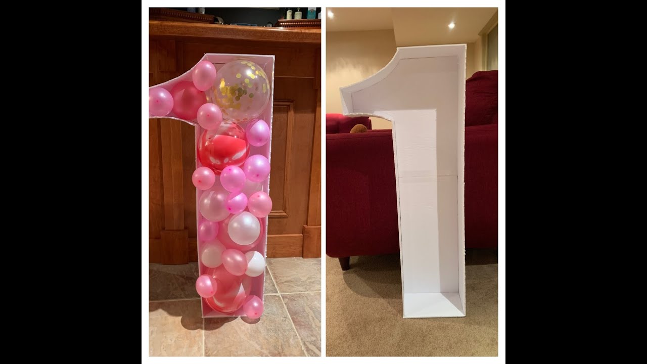 Giant Number 1 DIY Balloon Mosaic First Birthday Party Idea | Balloon ...