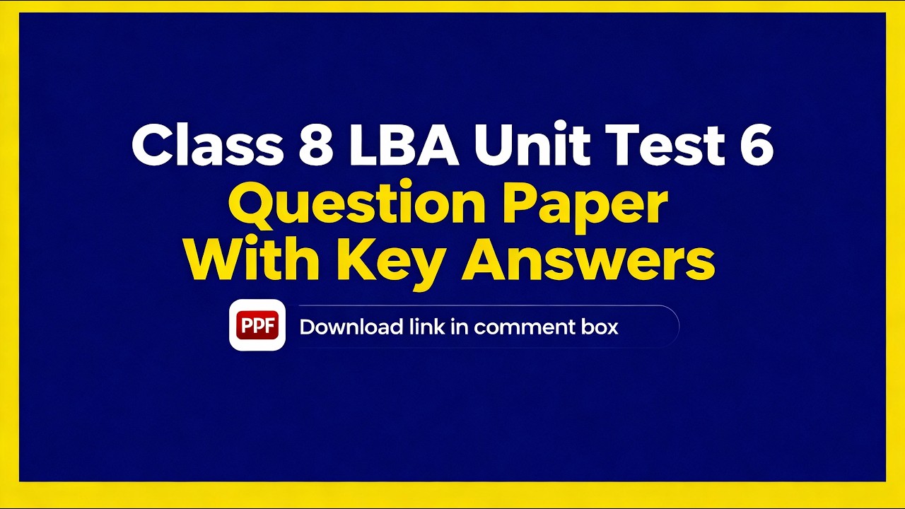 8th Standard English LBA unit test 6 question paper - YouTube