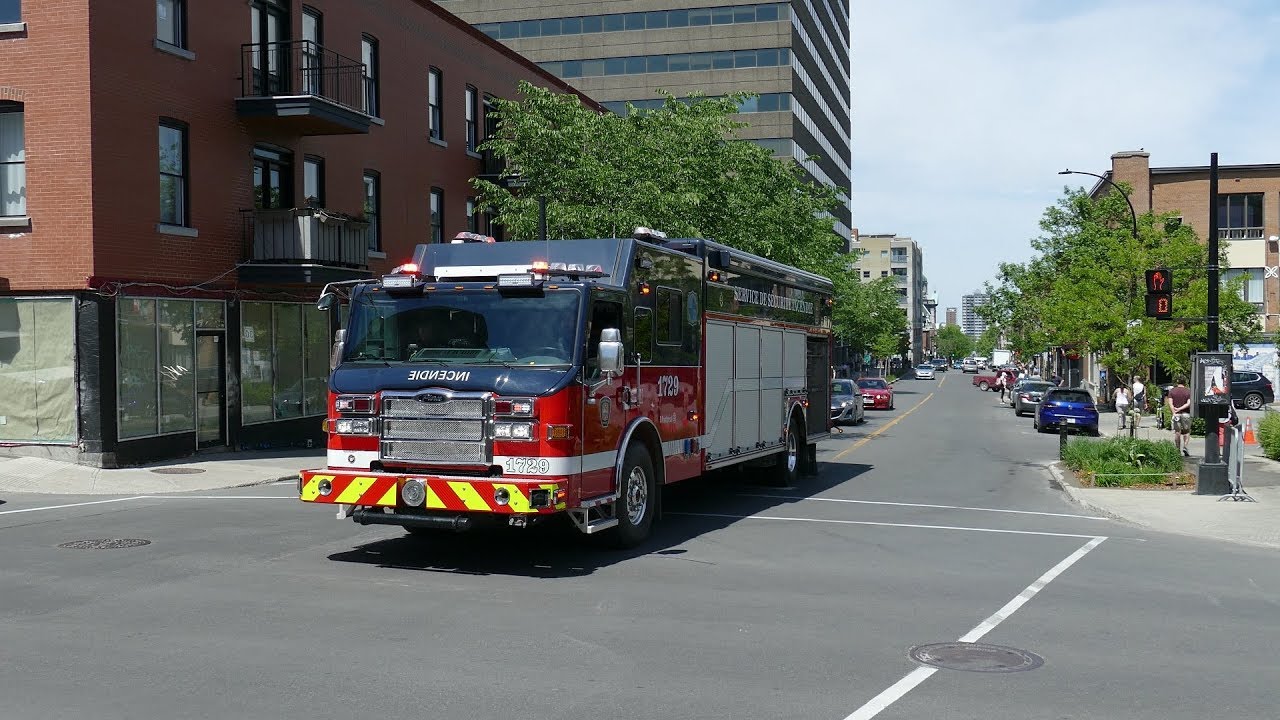 HAZMAT CALL MANY MONTREAL FIRE DEPT UNITS RESPONDING / APPEL MATIÈRES ...