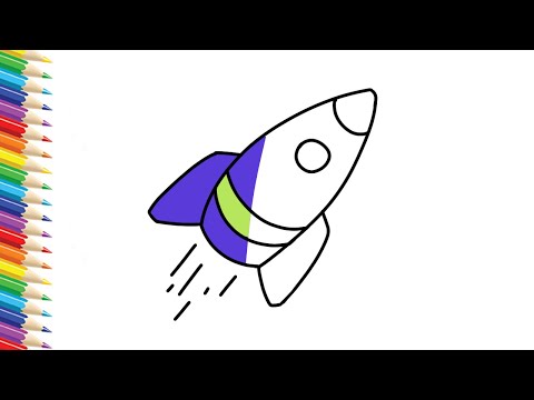 How to draw a ROCKET easy for kids - YouTube