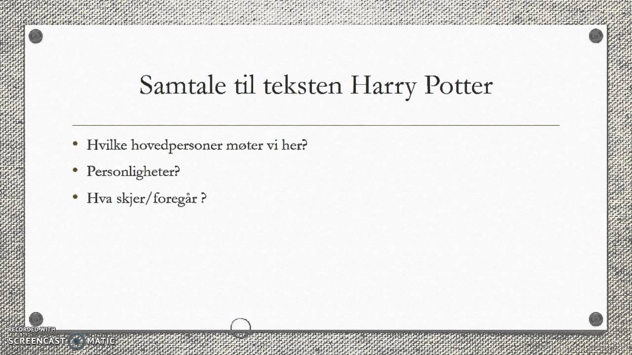 Samtale tekst Harry Potter - YouTube