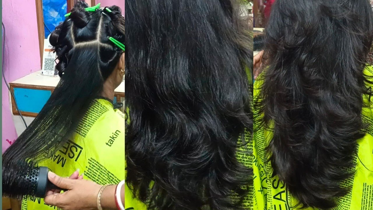 Feather cut hair setting & styling tutorial /ফেদার কাট চুলে সেটিং করলাম ...