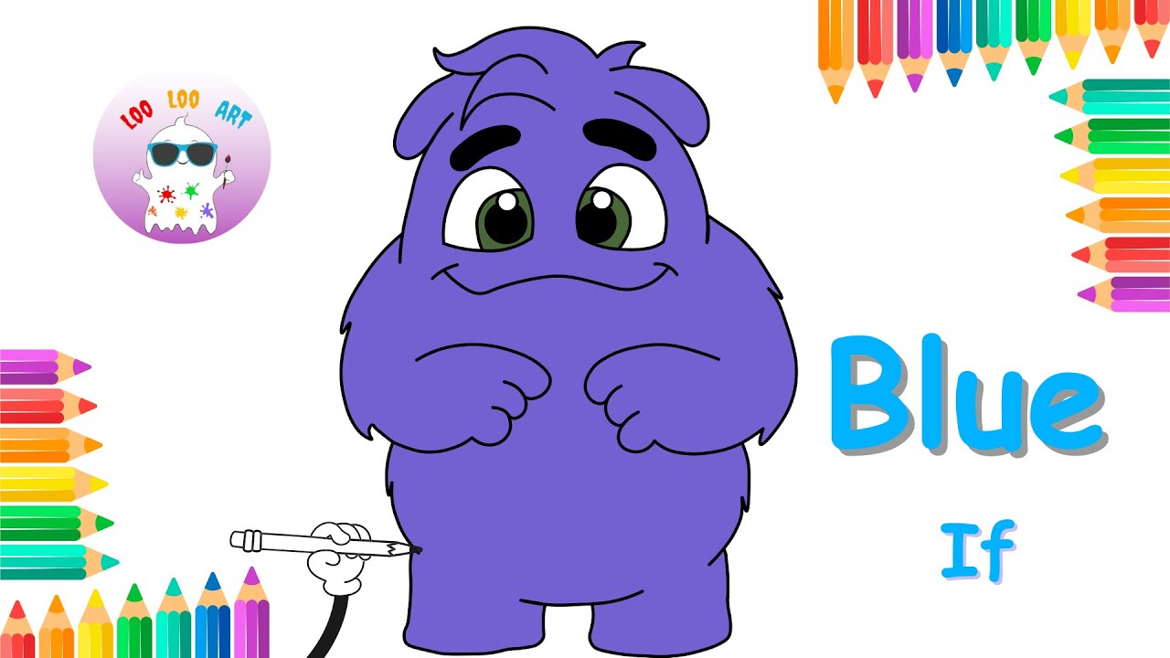 How to Draw Blue from the movie IF | Draw IF Characters - YouTube