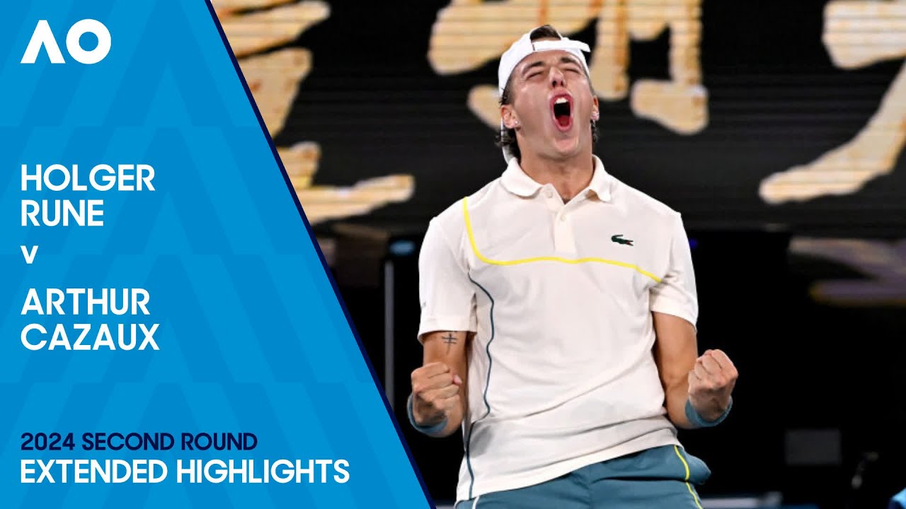 Holger Rune v Arthur Cazaux Extended Highlights | Australian Open 2024 ...