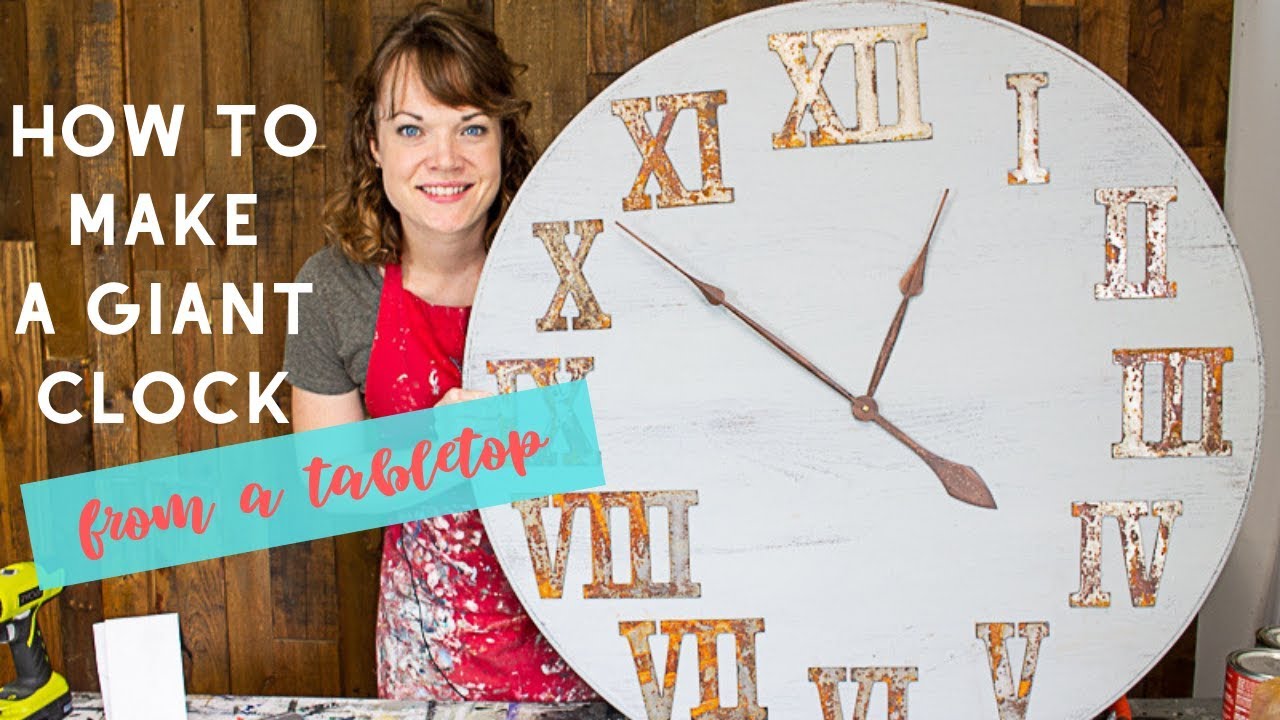 How To Make a Giant Clock from an Old Table - YouTube